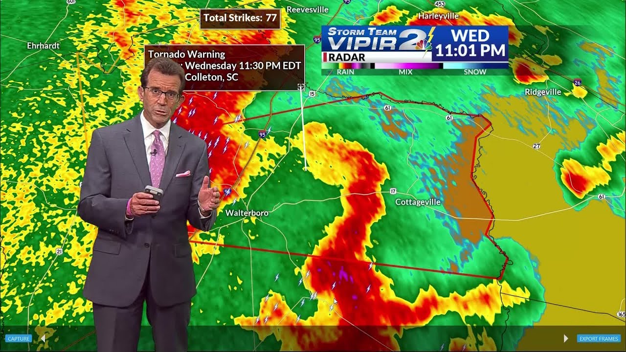 Storm Team 2 identifies Colleton County tornado on VIPIR radar - YouTube