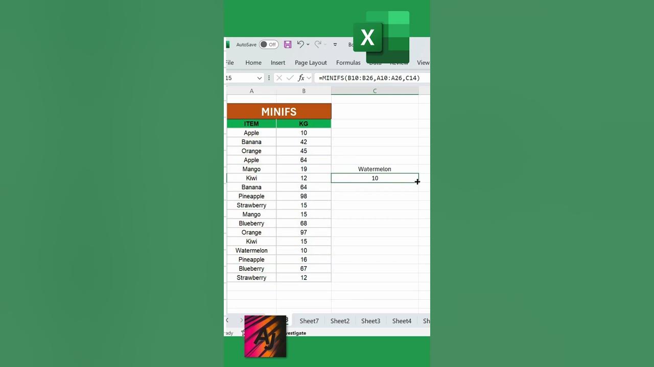 How To Use Minifs Function In Excel Excelvbatutorial Excelmacros Exceltips Microsoftoffice 