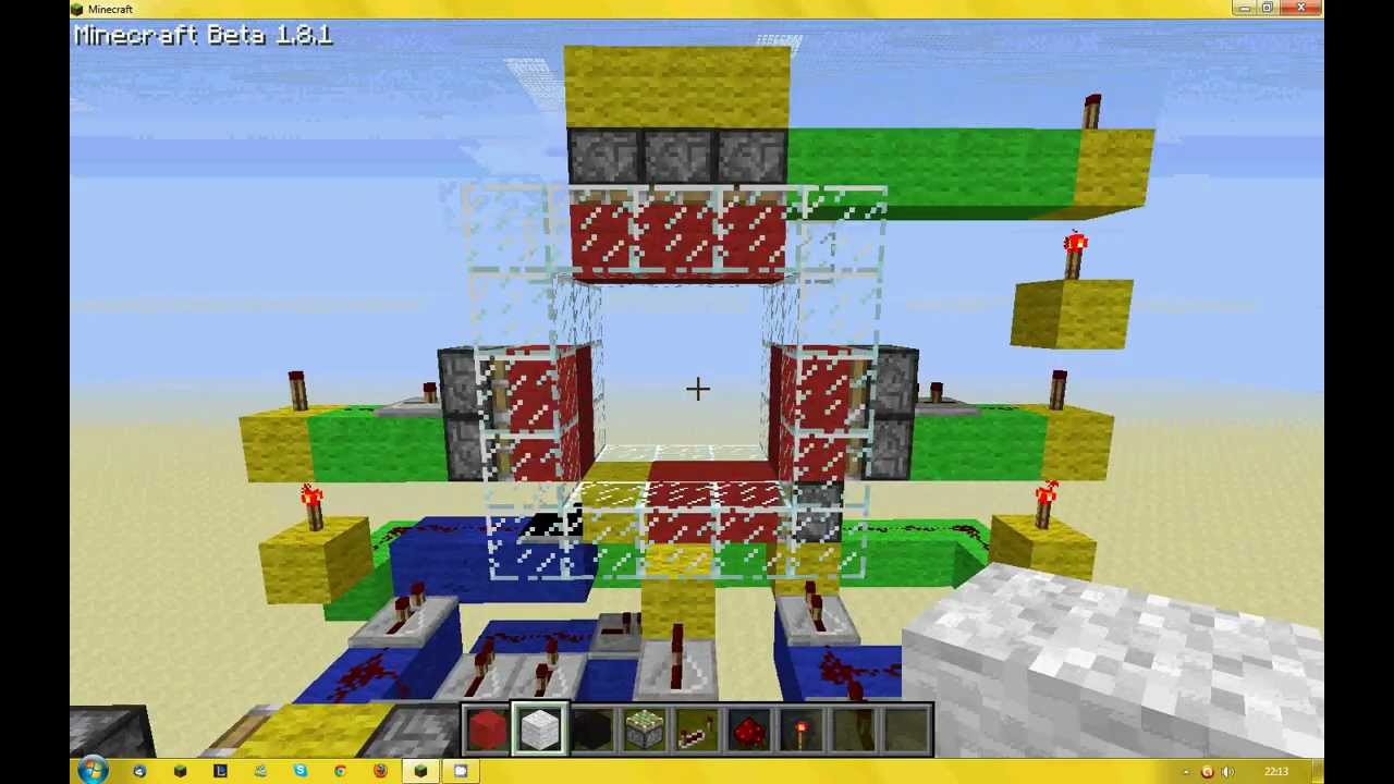 Minecraft 3x3 piston door. Fast, small, simple, no redstone nor pistons ...