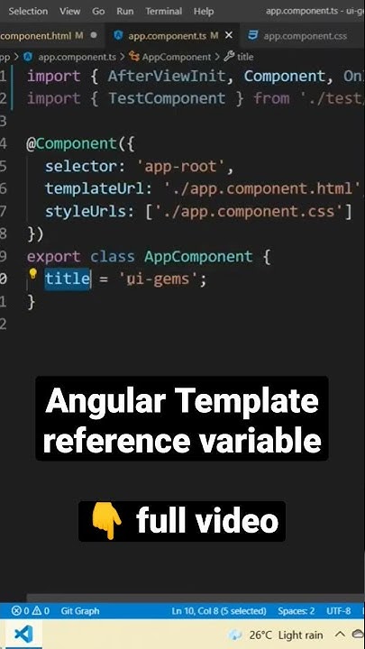 Angular Template reference variable explained in Tamil - YouTube