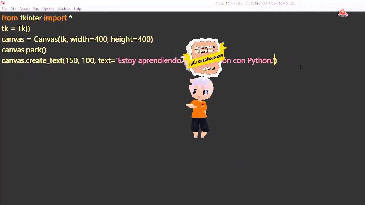 49.- Aprender programación para niños con Python. Mostrar textos en tkinter. - YouTube