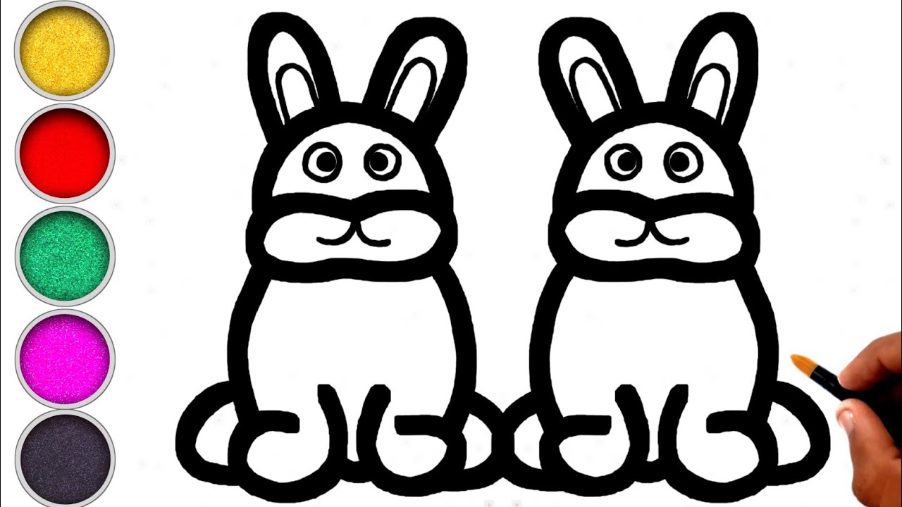 Drawing and Coloring Bunny for Kids| How to Draw Cute Bunny for Kids ...