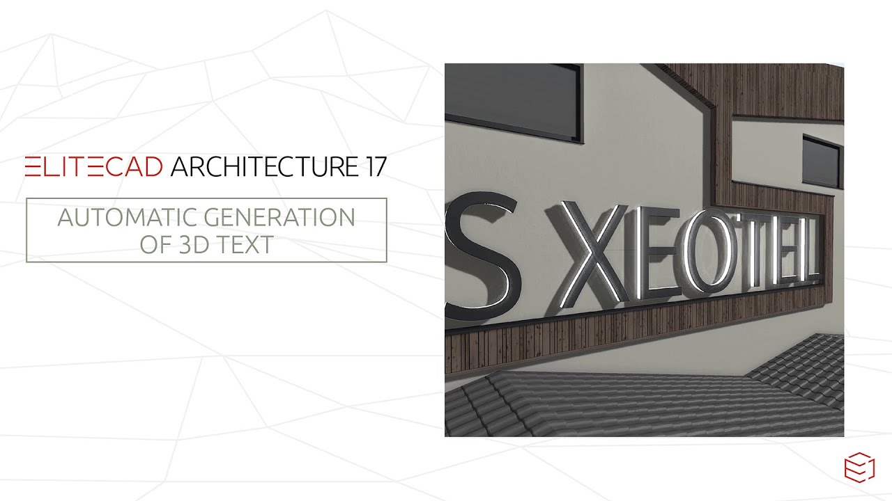 ELITECAD Architecture 17 | Automatic 3D text generation - YouTube