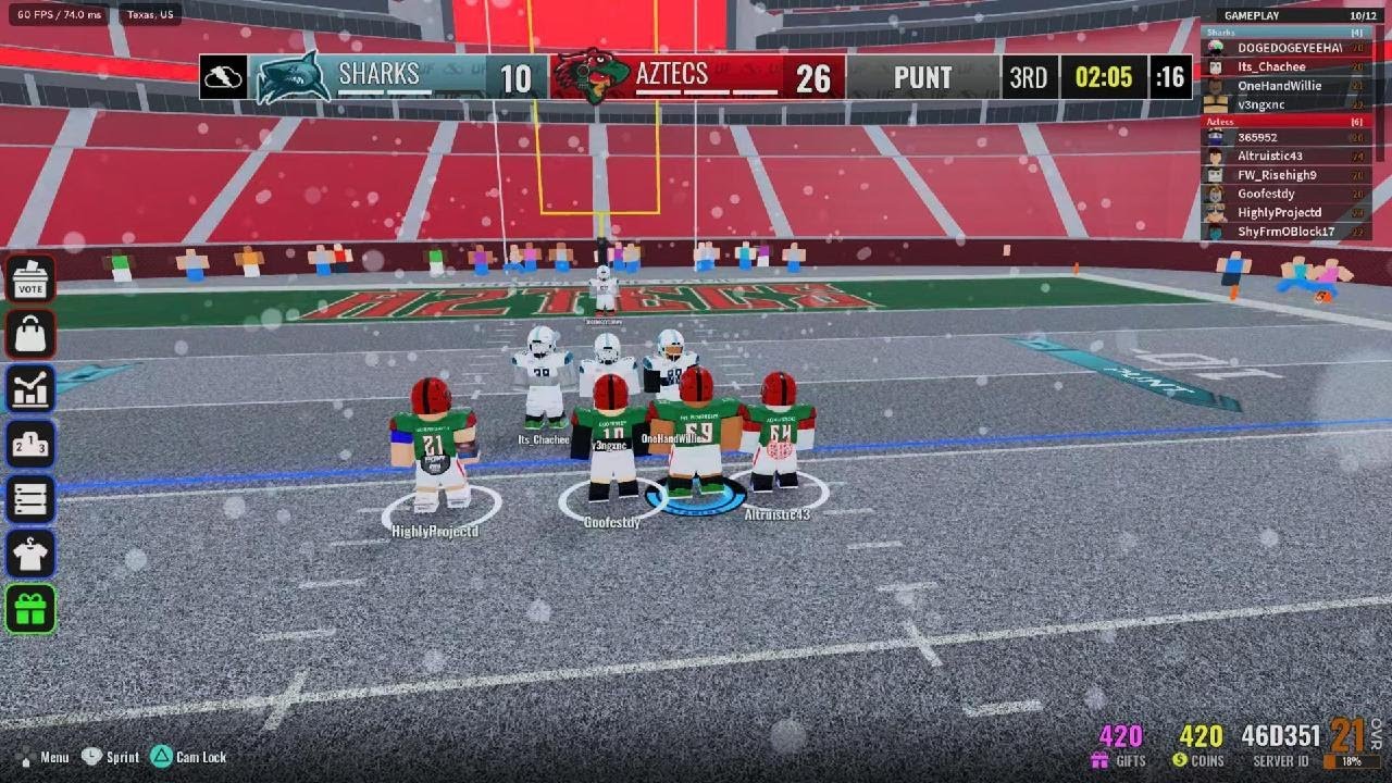 Roblox Ultimate Football Punt Block - YouTube