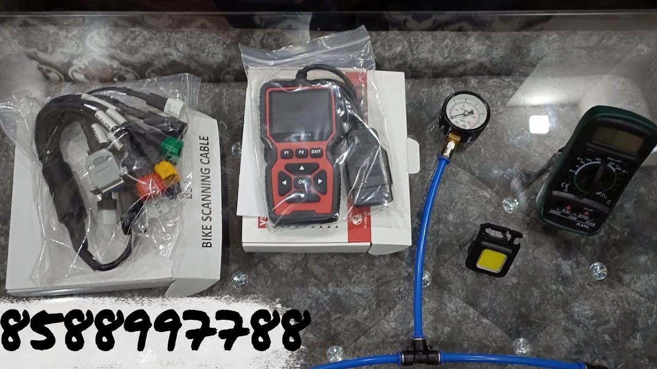V519 OBD Scanner BS6 Bike Scanner + Obd Cable + Multimeter Combo ...