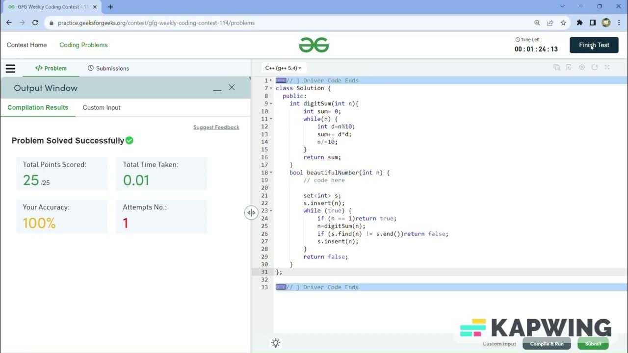 GFG Weekly Coding Contest - 114 beautiful number Problem Solution ...