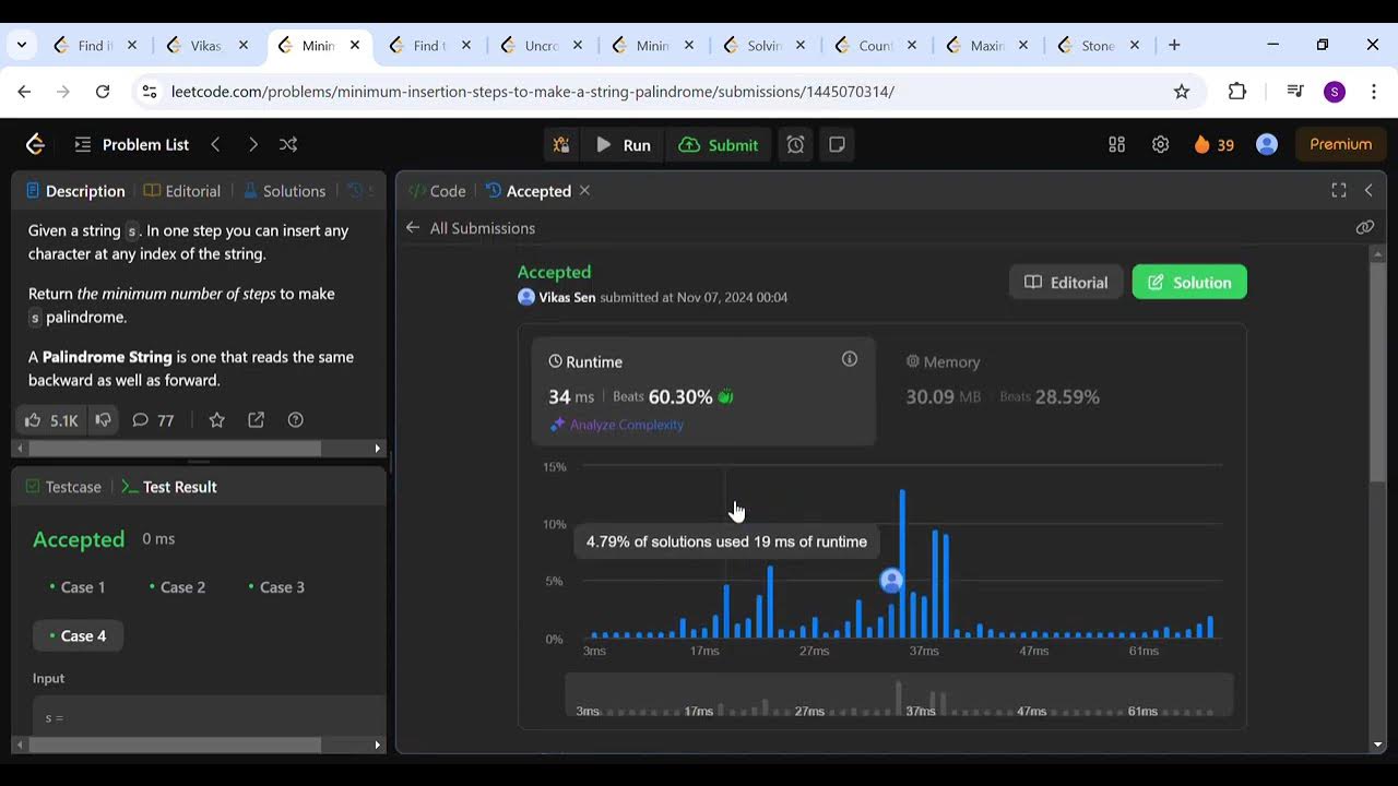 LeetCode 1312 | Minimum Insertion Steps to Make a String Palindrome | Rec + Memo | Bottom-Up ...