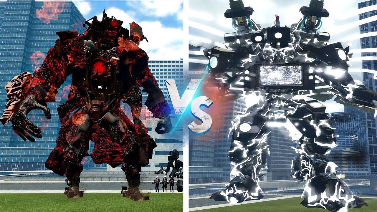 NEW CORRUPTED TITAN CAMERAMAN VS UPGRADED WHITE TRI-TITAN MAN In Garry ...