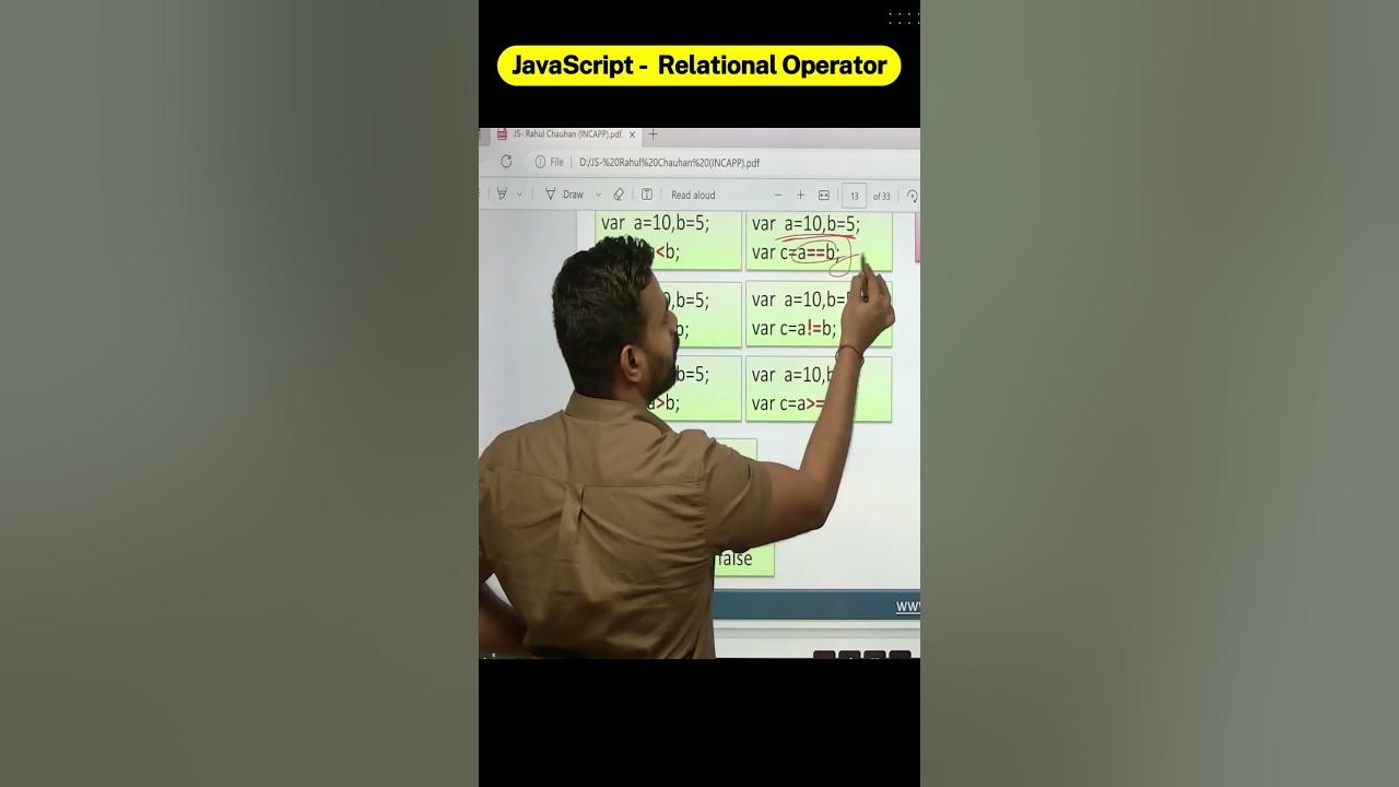 JavaScript - Relational Operator #incapp #rahulchauhansir #shorts #virelvideo #coding - YouTube