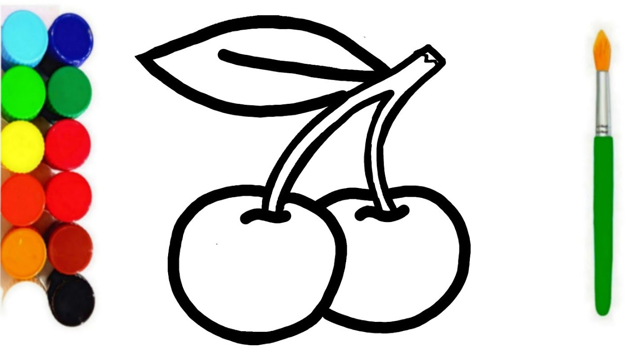 Colouring the Cherries 🍒 | Cherry drawing ♥ | Draw cherry | How to ...