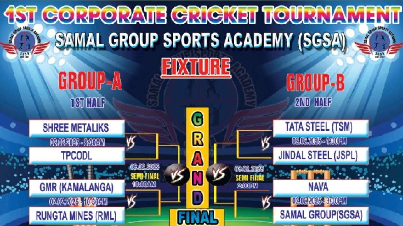 🔴LIVE :🏆1ST CORPORATE CRICKET TOURNAMENT SAMAL GROUP SPORTS ACADEMY (SGSA)#CWODISHALIVE - YouTube