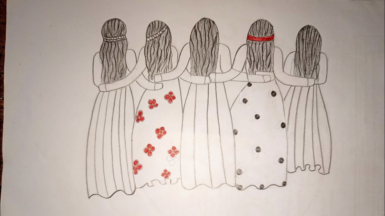 Sistrology'" 👑 drawing step by step / how to draw a friendship day ...