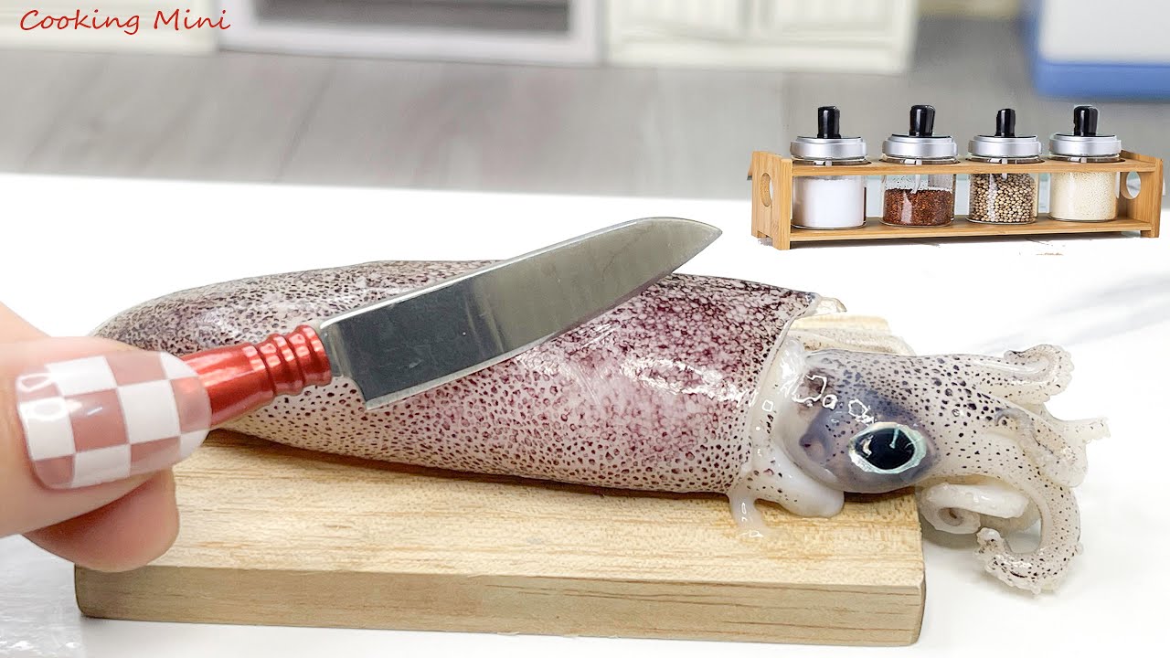 Crispy Miniature Fried Squid Sausage Recipe | ASMR Mini Cooking Food ...