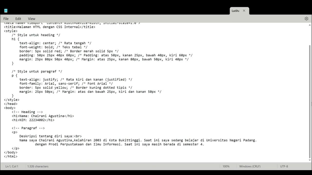 Latihan CSS 1 dan 2- Desain Web - YouTube