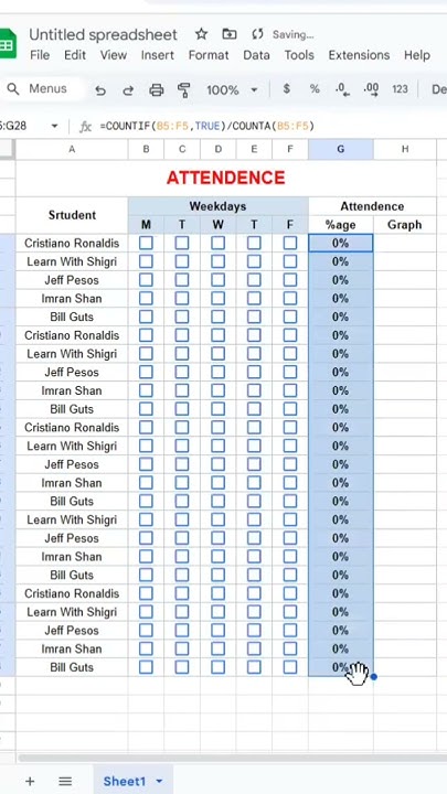Track attendance in Google sheet dynamically #googlesheets #exceltips #exceltech #smartexcel ...