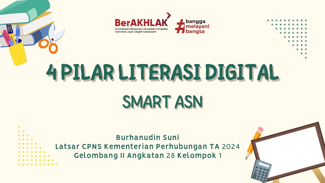 4 Pilar Literasi Digital - SMART ASN #latsarcpns2024 #LatsarKemenhub #asnberakhlak - YouTube