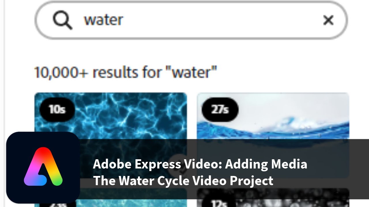Adobe Express Video: Adding Media to the Water Cycle Project - YouTube