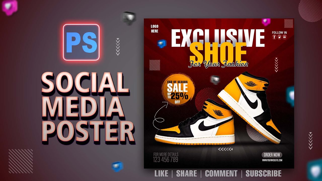 SOCIAL MEDIA SHOE POSTER +PSD FILE | FLYER | PAMPHLET | TEMPLET DESIGN ...