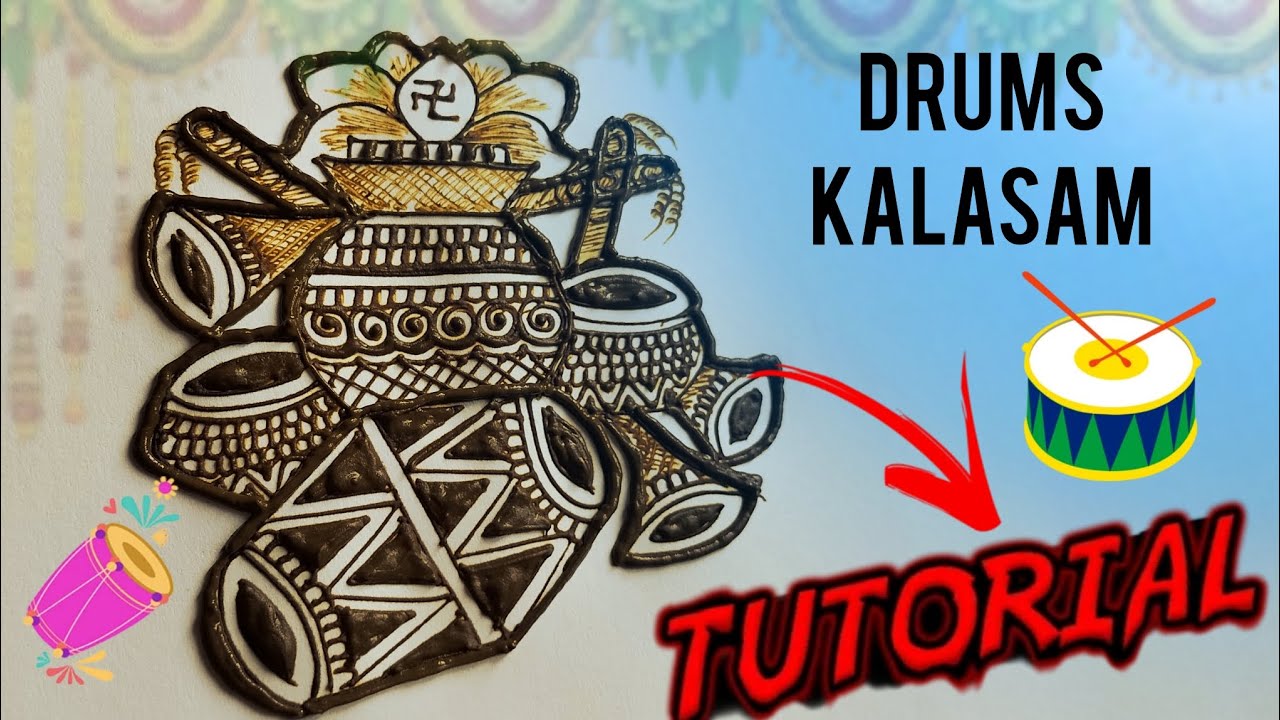 melam & kalasam in mehndi tamil | mehndi easy traditional designs in ...