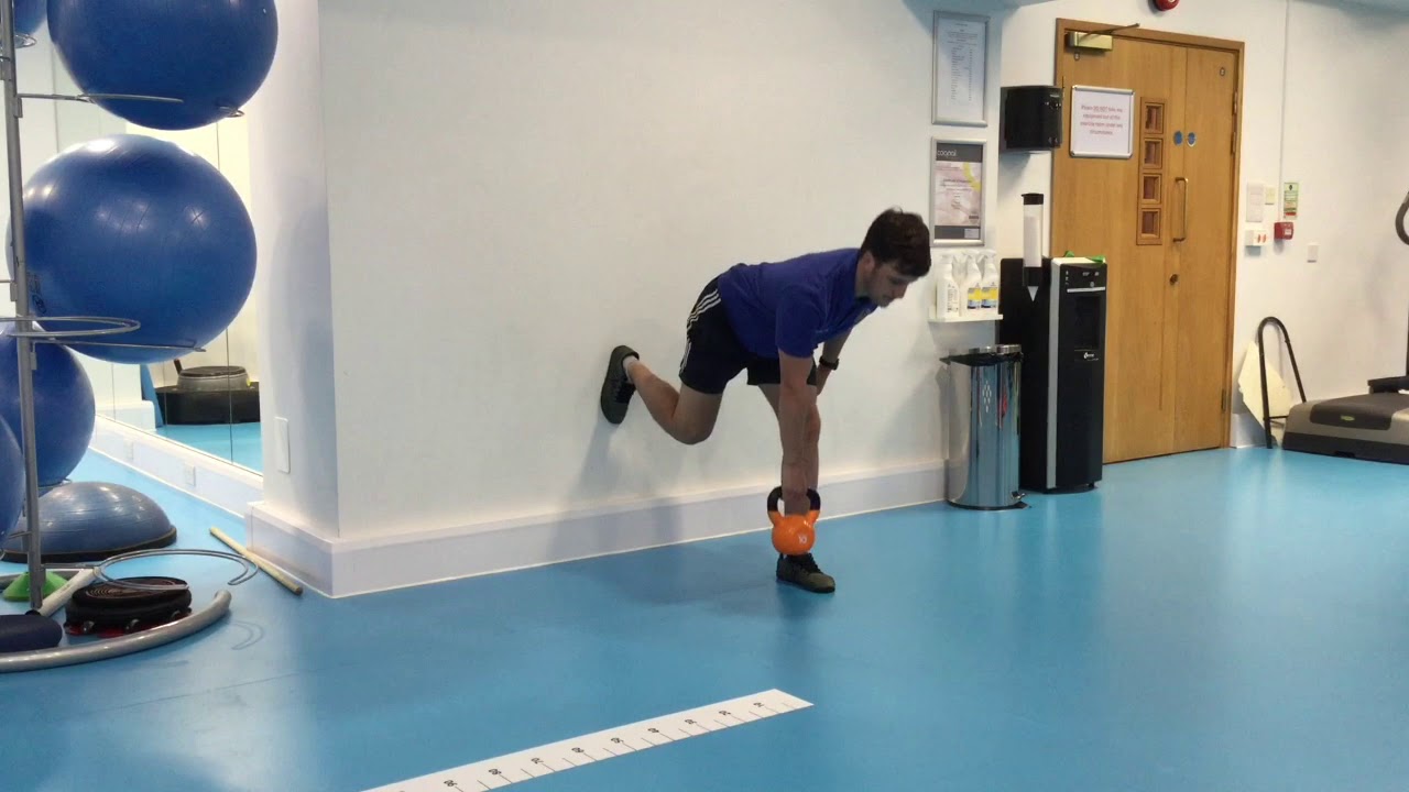 Wall Assisted Single Leg Romanian Deadlift - YouTube