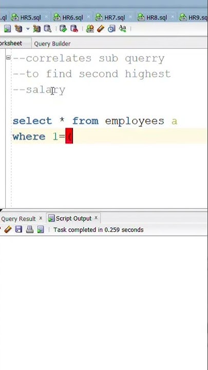 How To Find Second Highest Salary Using Correlated Subquery Sqloracle Youtube 
