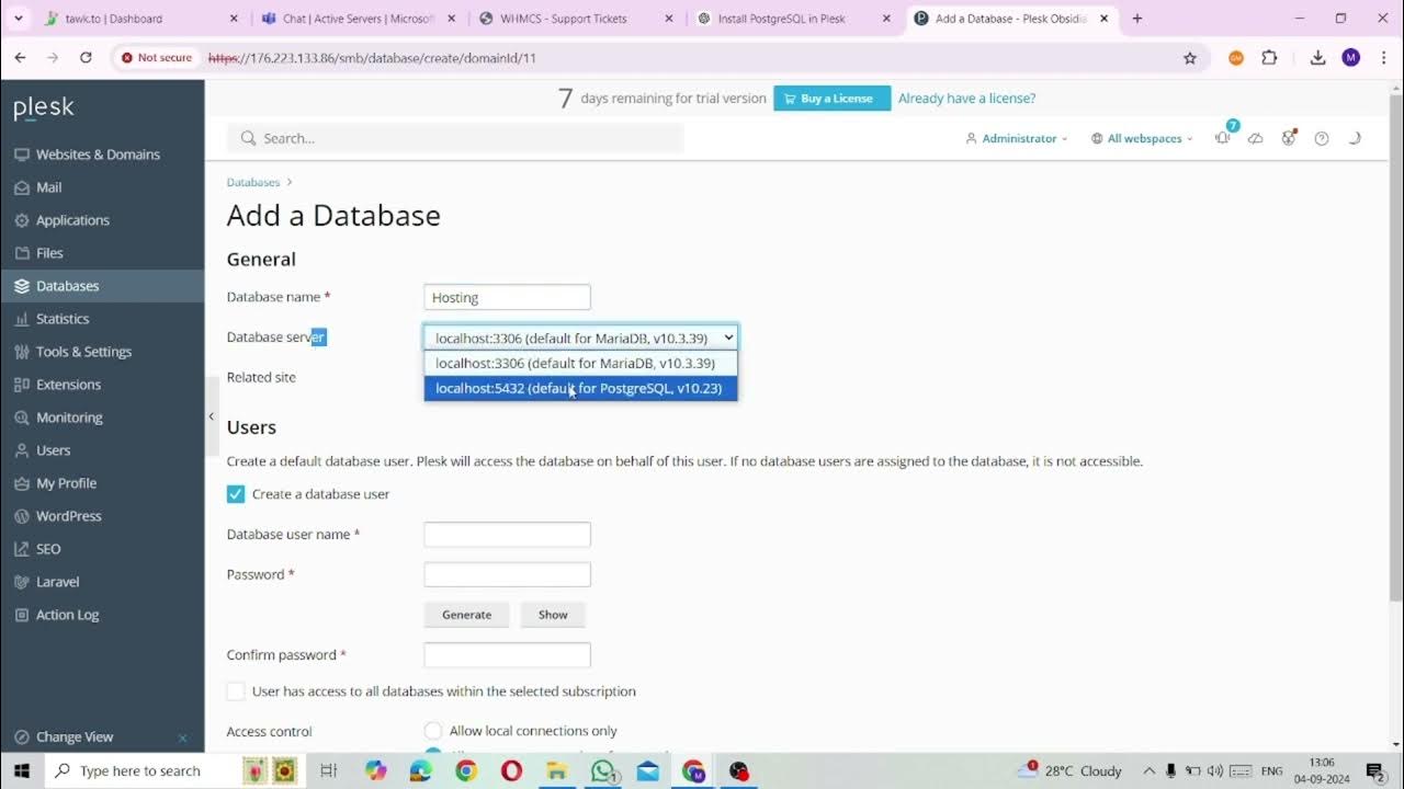 How to Create a PostgreSQL Database in Plesk | Step-by-Step Guide - YouTube