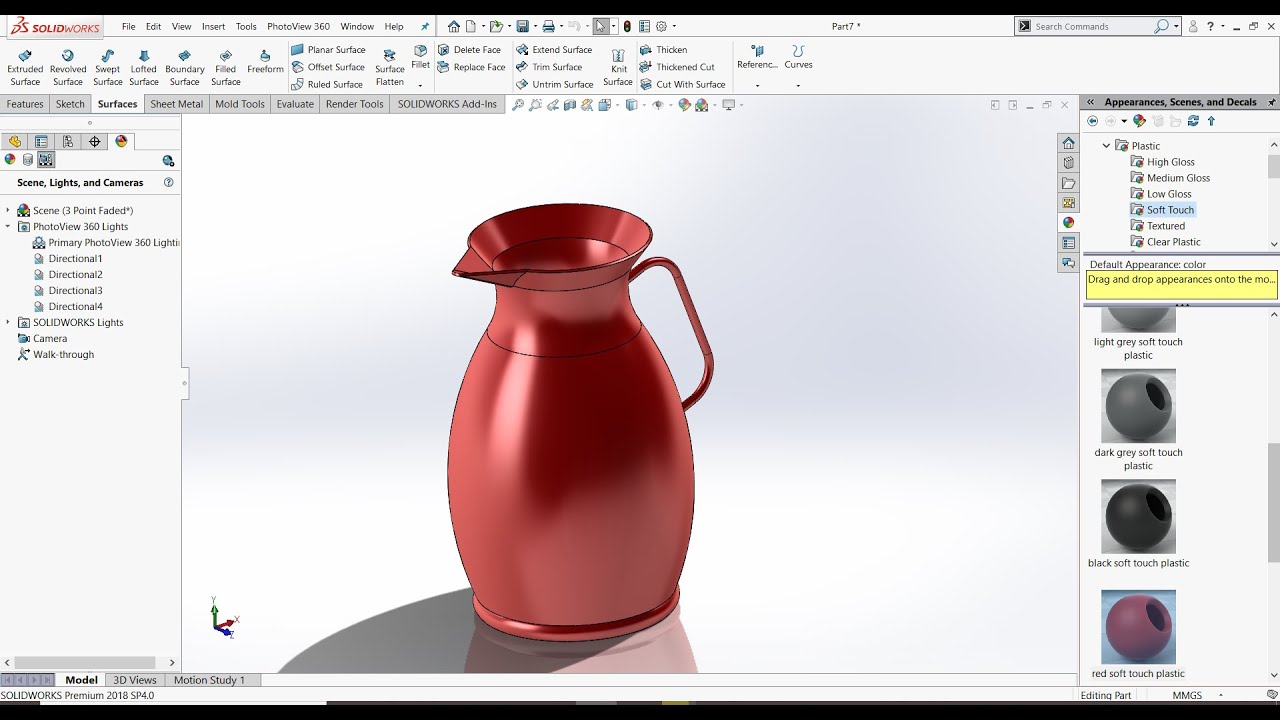 سوليدوركس سيرفس 2 ( تصميم إبريق ) _ ( Solidworks surface 2 ( jug design - YouTube
