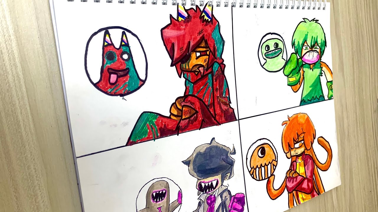 Drawing Monsters But Human [Garten Of Banban 7] Humanized Banban in FNF ...