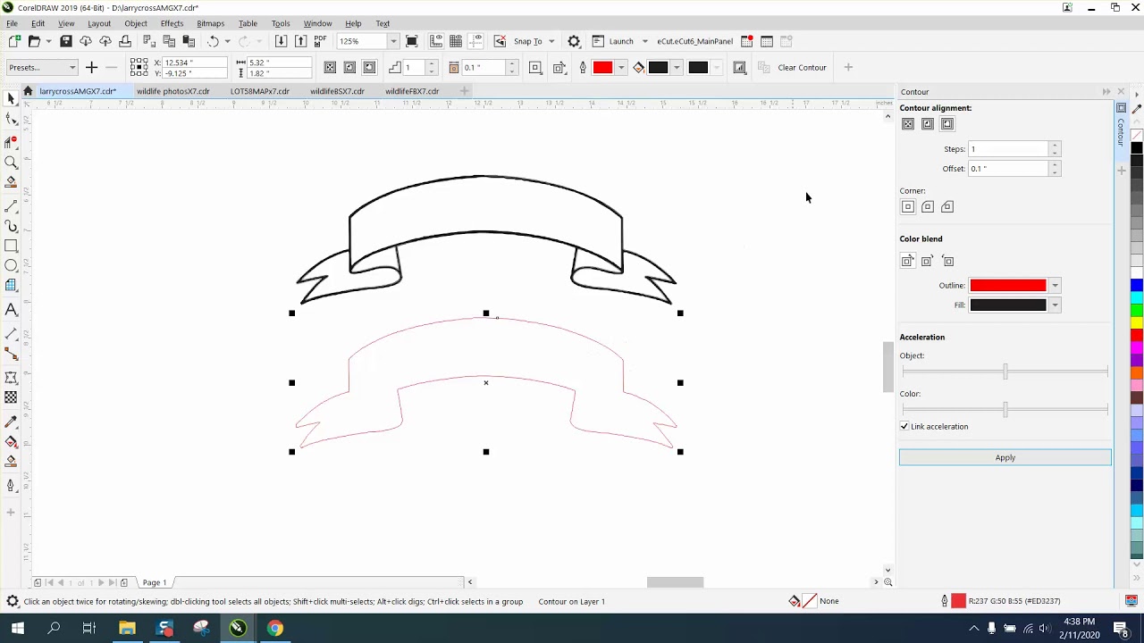 Corel Draw Tips & Tricks Make this ribbon and add bling Part 2 - YouTube