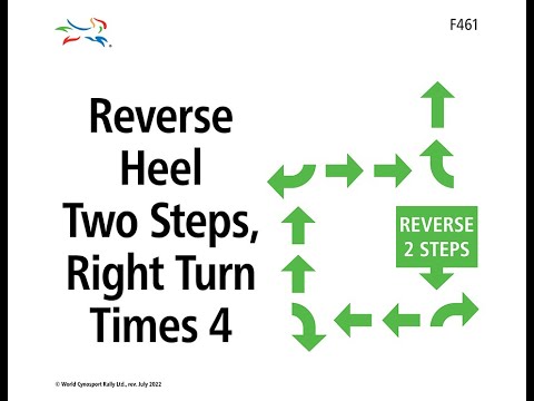 F461 - Reverse Heel Two Steps, Right Turn Times 4 - Scoring - YouTube