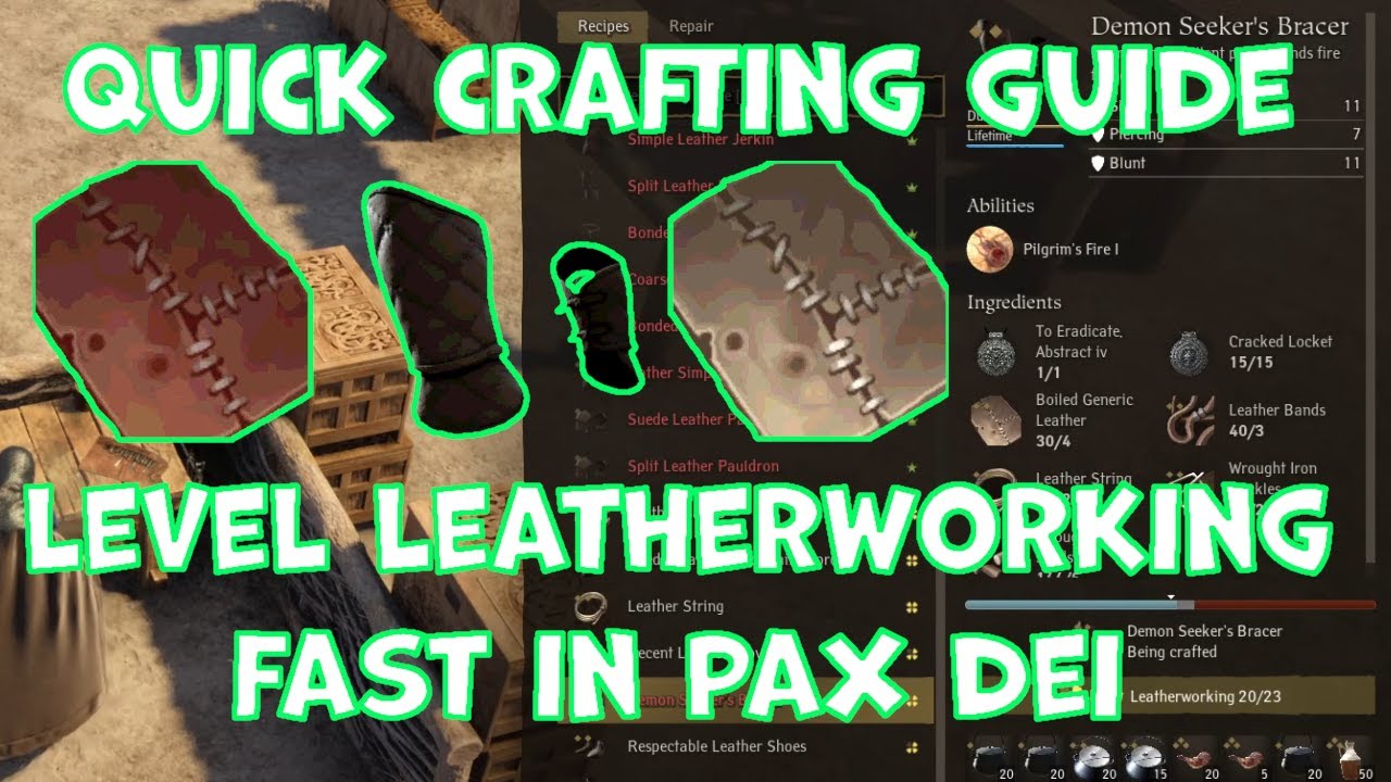 Level Leatherworking Fast in Pax Dei! - YouTube