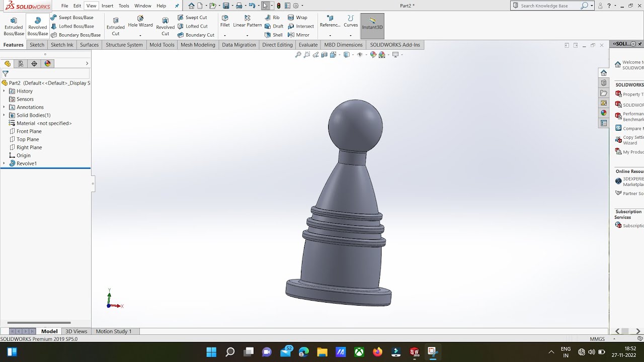SolidWorks Revolved Boss Base | SolidWorks Tutorials for Beginners - 1 ...
