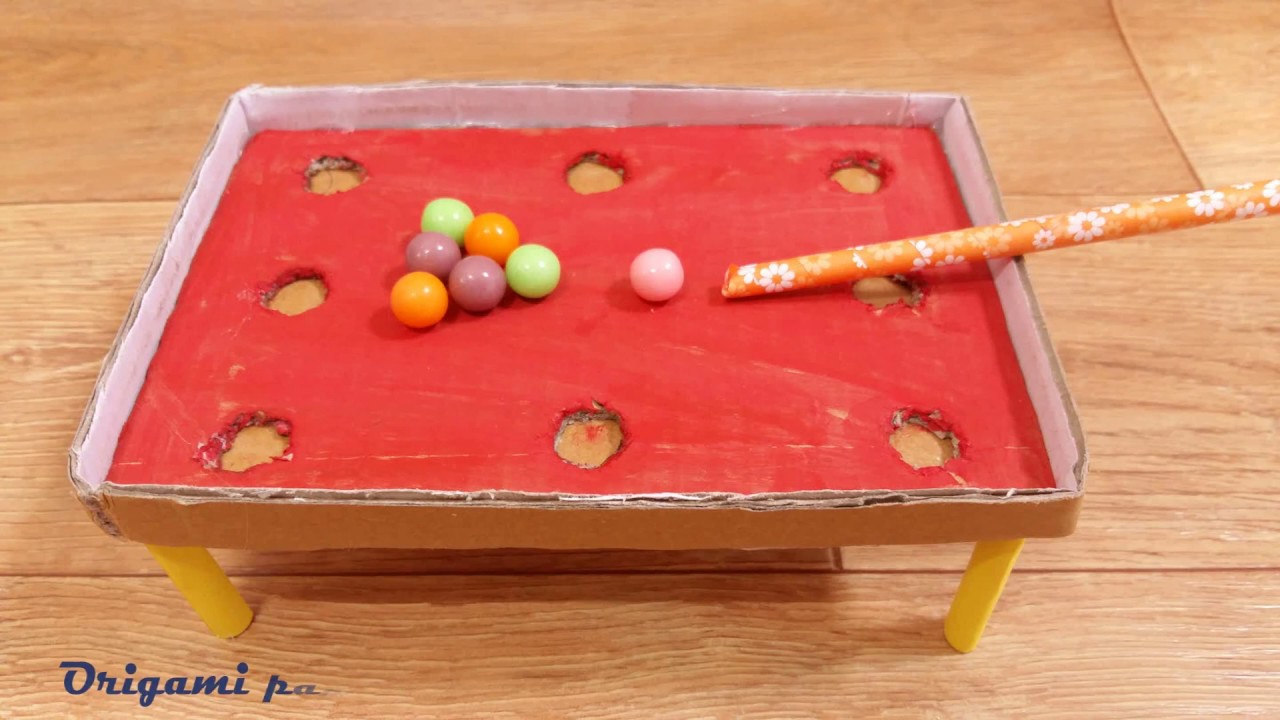 Learn to make Mini Snooker Game from Cardboard | DIY Build a Pool Table ...