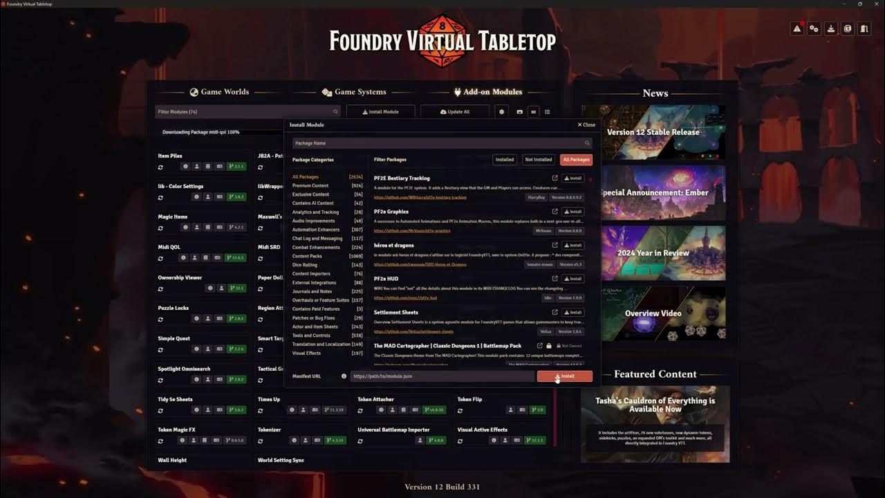 Foundry VTT V12 - Tips: Manual Module Adding - YouTube