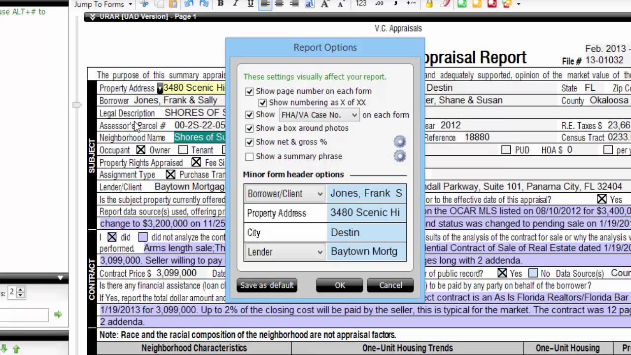 Getting Started: Using Report Options to configure your page ...