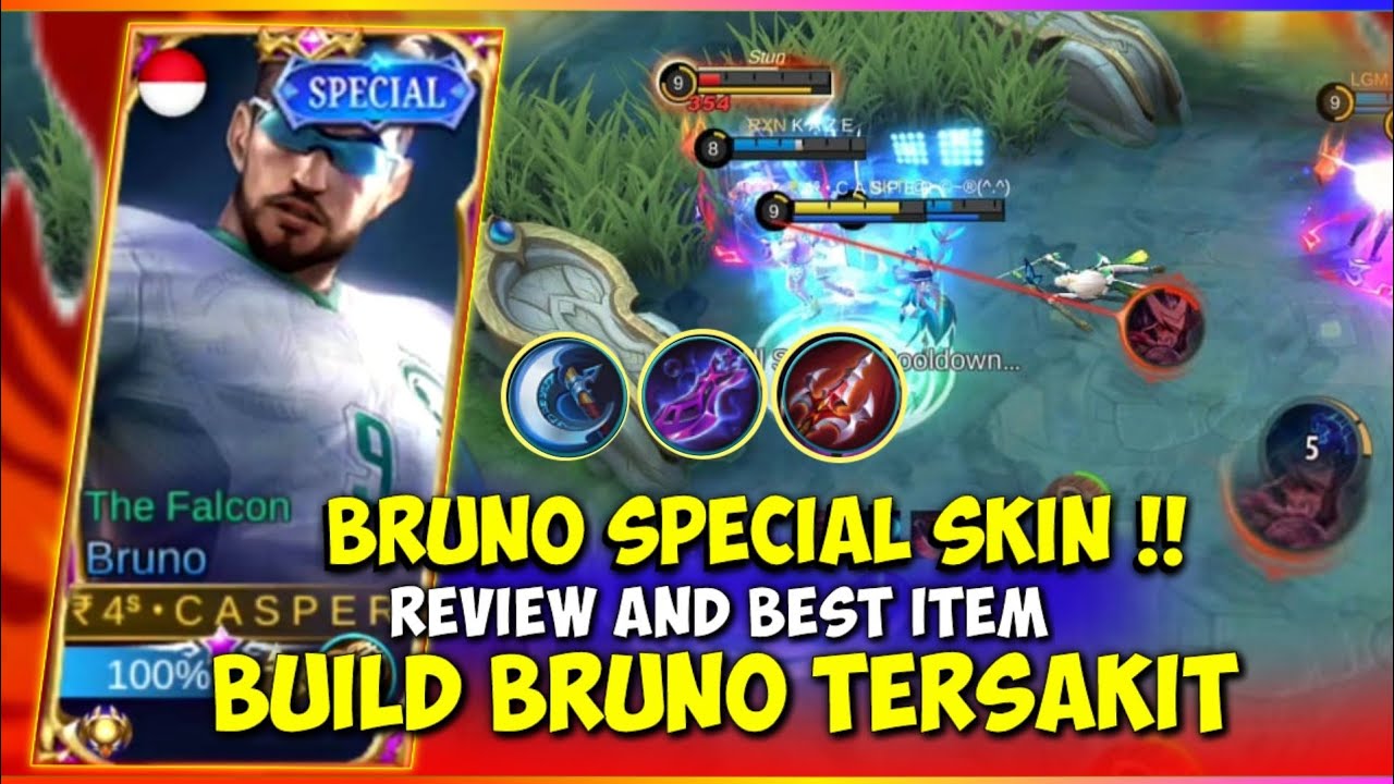 BRUNO SPECIAL SKIN REVIEW! BUILD BRUNO PALING SAKIT 2021 MOBILE LEGENDS ...