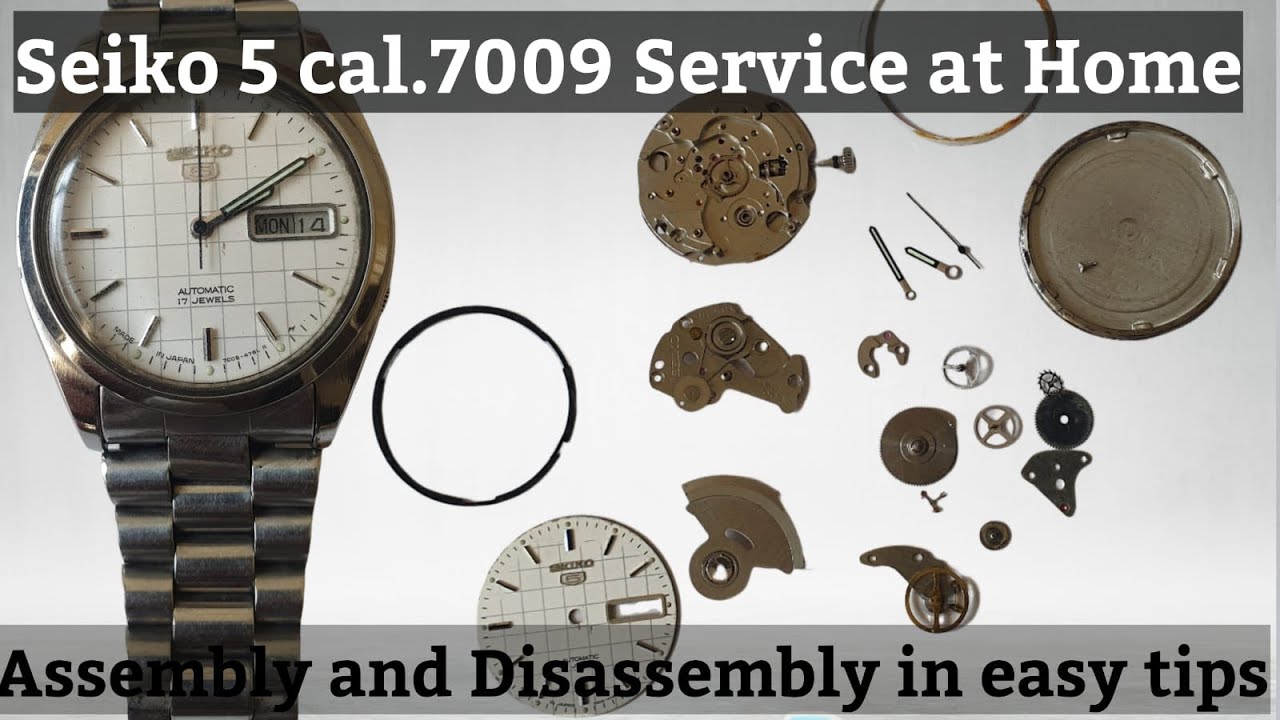 Seiko 5 cal.7009 Service Watch | Assembly and Disassembly | tutorial at Home In easy Short Tips ...