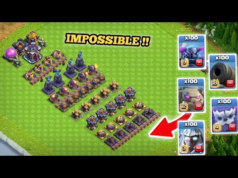 IMPOSSIBLE Base Challenge !! x100 TROOPS VS CUSTOM BASE !! #2 - YouTube