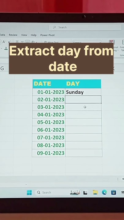 Extract day from date#youtubeshort #exceltips - YouTube