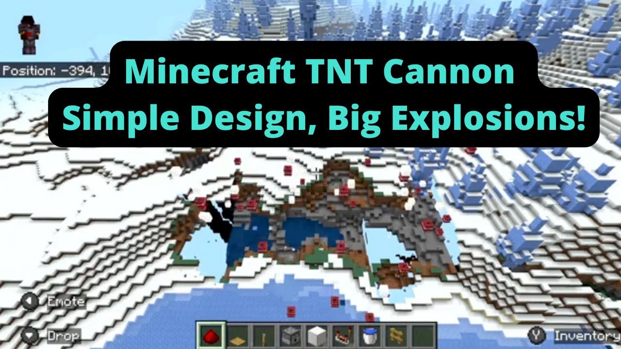 Minecraft TNT Cannon Simple Design, Big Explosions! - YouTube