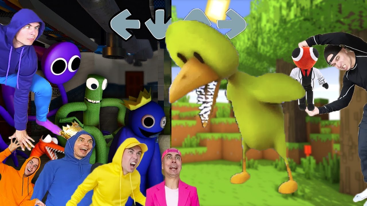 FNF x Rainbow Friends Chapter 2 Yellow VS. F Alphabet Lore In Real Life ...