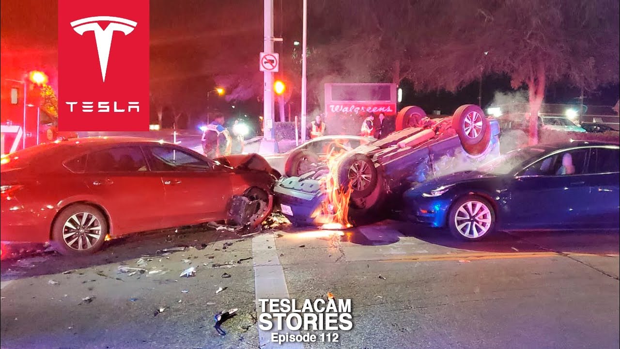 CRASH SENDS SUV ROLLING INTO TESLA MODEL 3 | TESLACAM STORIES 112 - YouTube