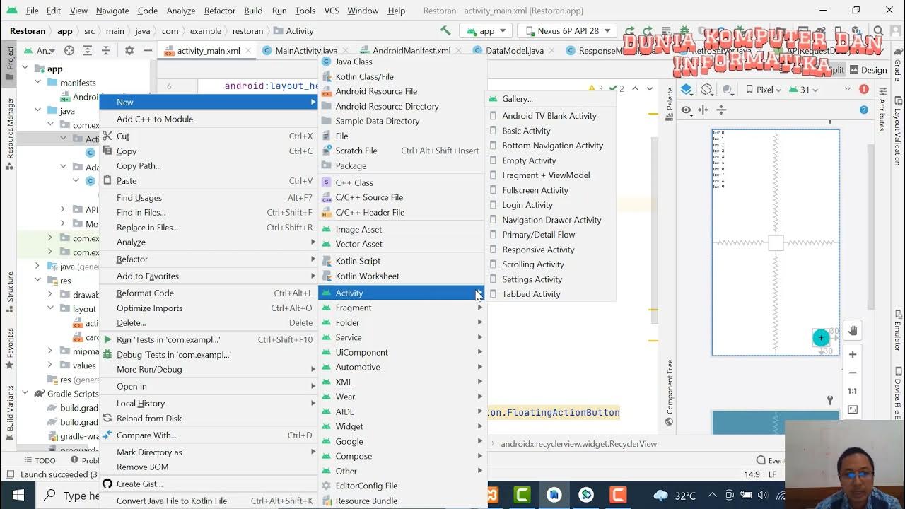 Android Database MySQL Part 5.1 :Membuat Menu Create serta Interface Formulir Create dan Simpan ...