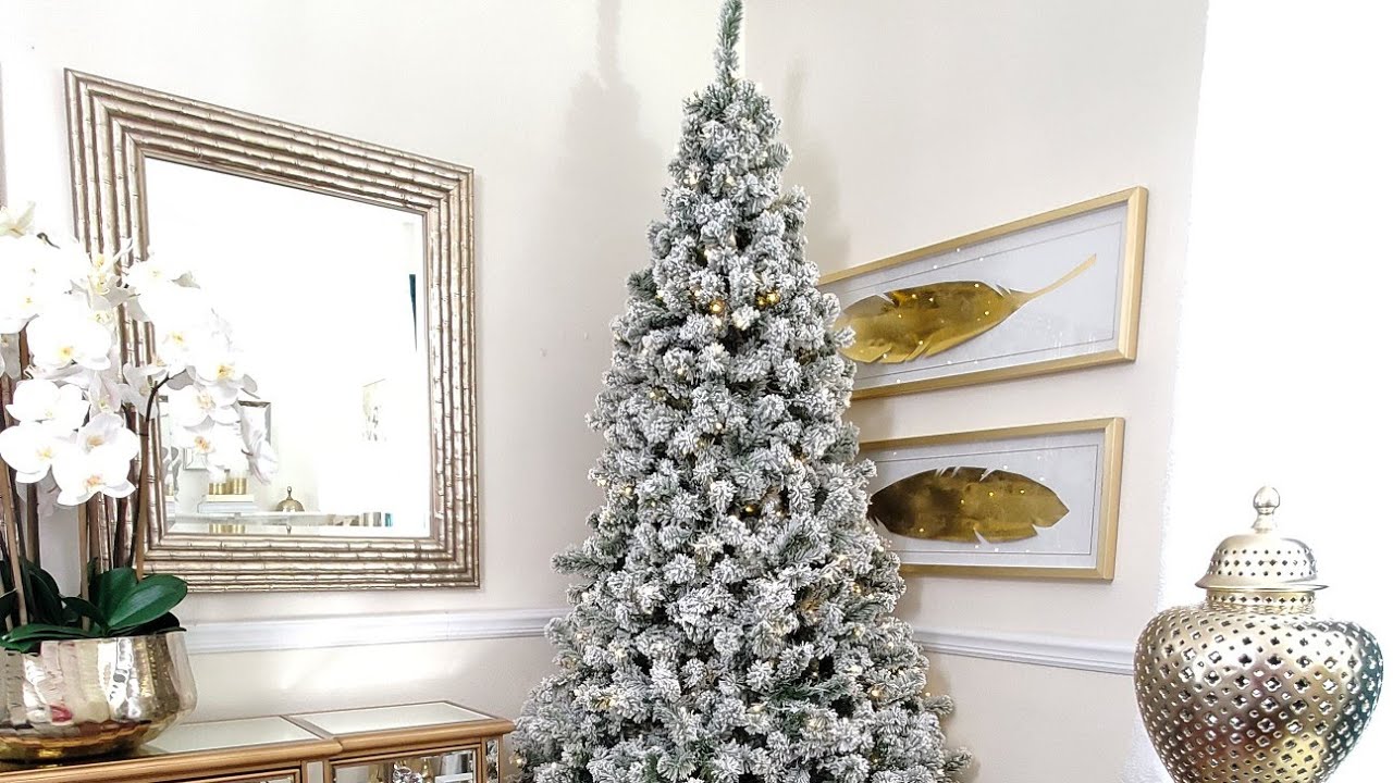 2020 Unboxing King of Christmas 8 ft Prince Flocked Tree | Christmas in ...