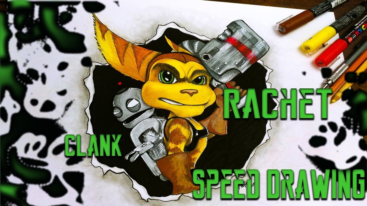 Rachet and Clank - Speed Drawing - YouTube