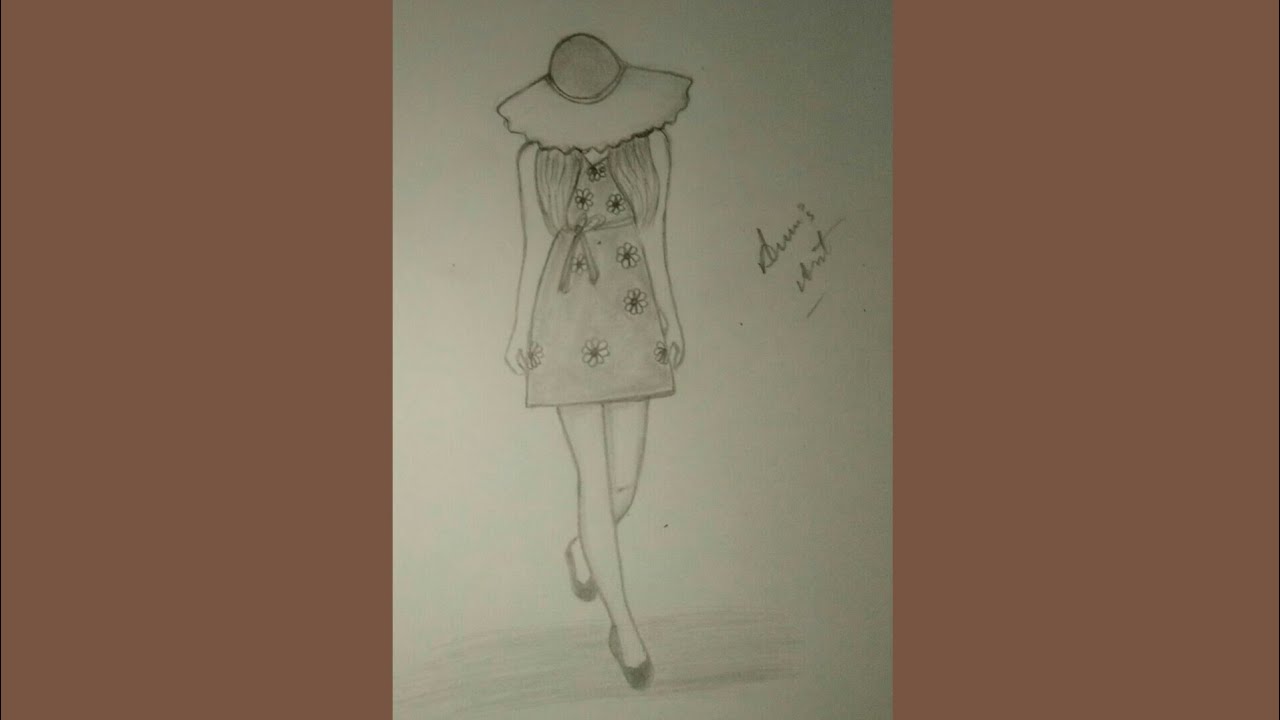 How to draw a Girl wearing big hat – Drawing easy || Penci sketch for ...
