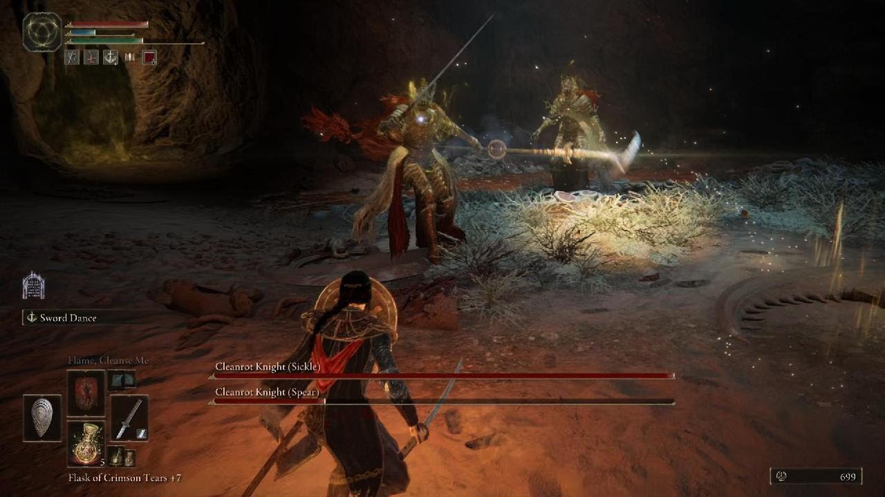 ELDEN RING - Cleanrot Knight (Sickle and Spear) Boss Fight (Abandoned ...