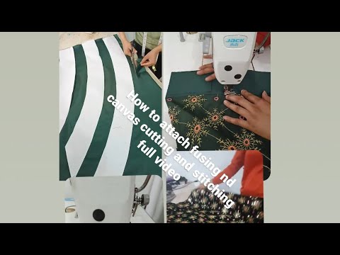 how to attach fusing nd canvas Kali vale lehenga me cutting and ...