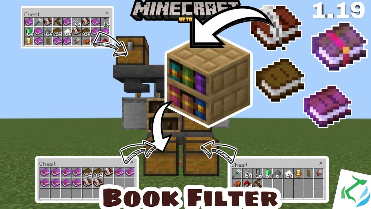 Item Filter For Books! Redstone Tutorial | Minecraft Bedrock Beta 1.19 ...