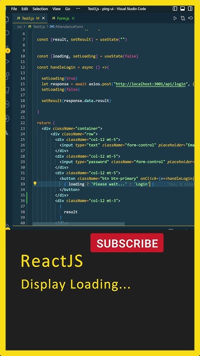 React Js Tutorial Display Loadingspinner React Forms React Js In